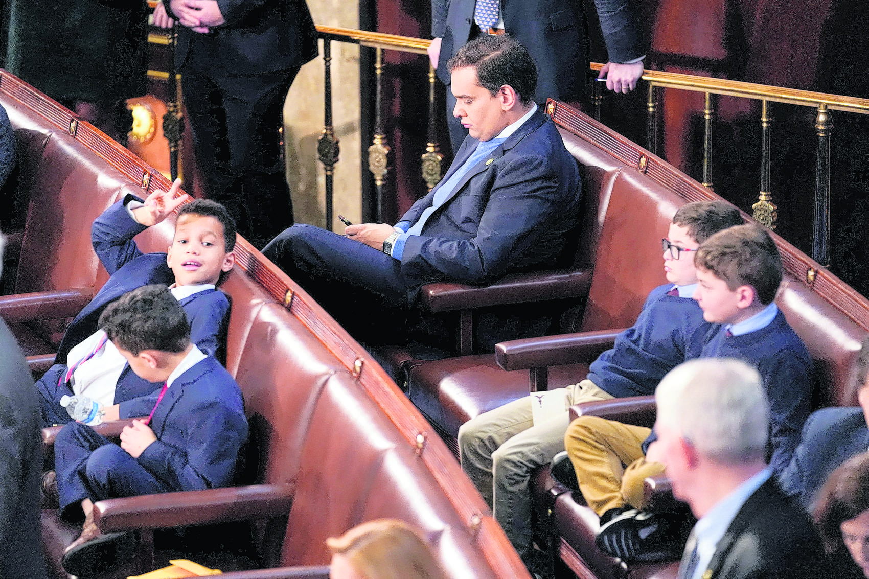 andrew harnik ap rep elect george santos r n y sits in the chamber ...
