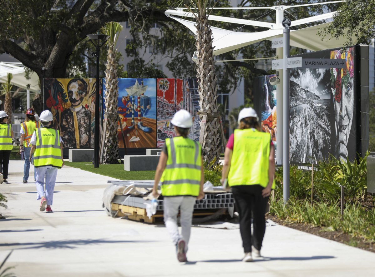 chris urso times the walls on bluff walk are painted with murals as ...