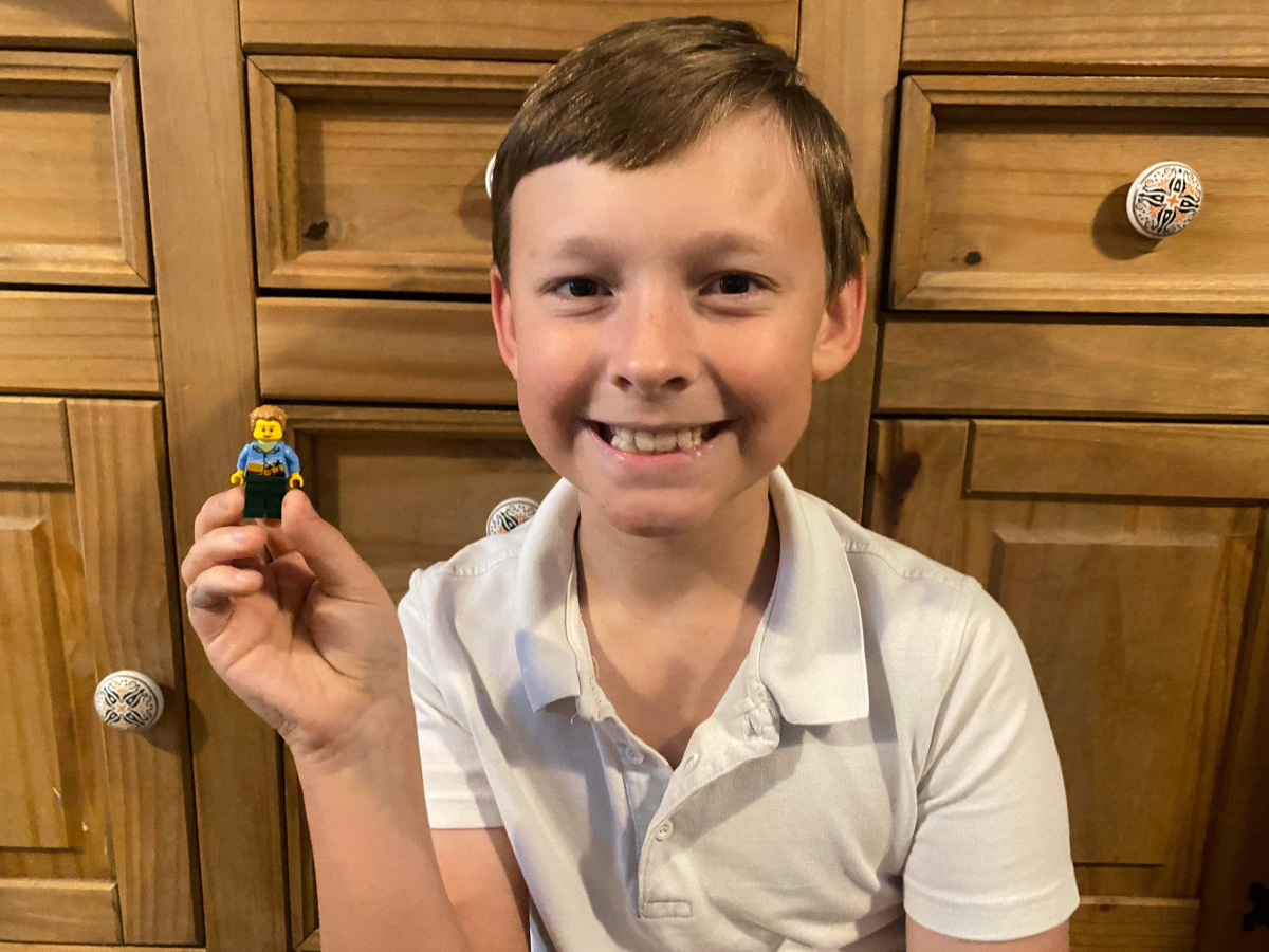 jack steel with a lego man he made and modeled after himself the toy ...