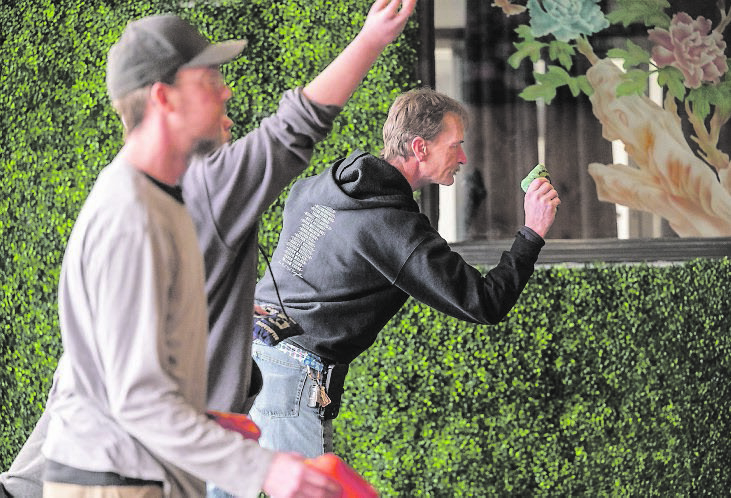 alan nickerson takes aim saturday during a cornhole tournament at ...