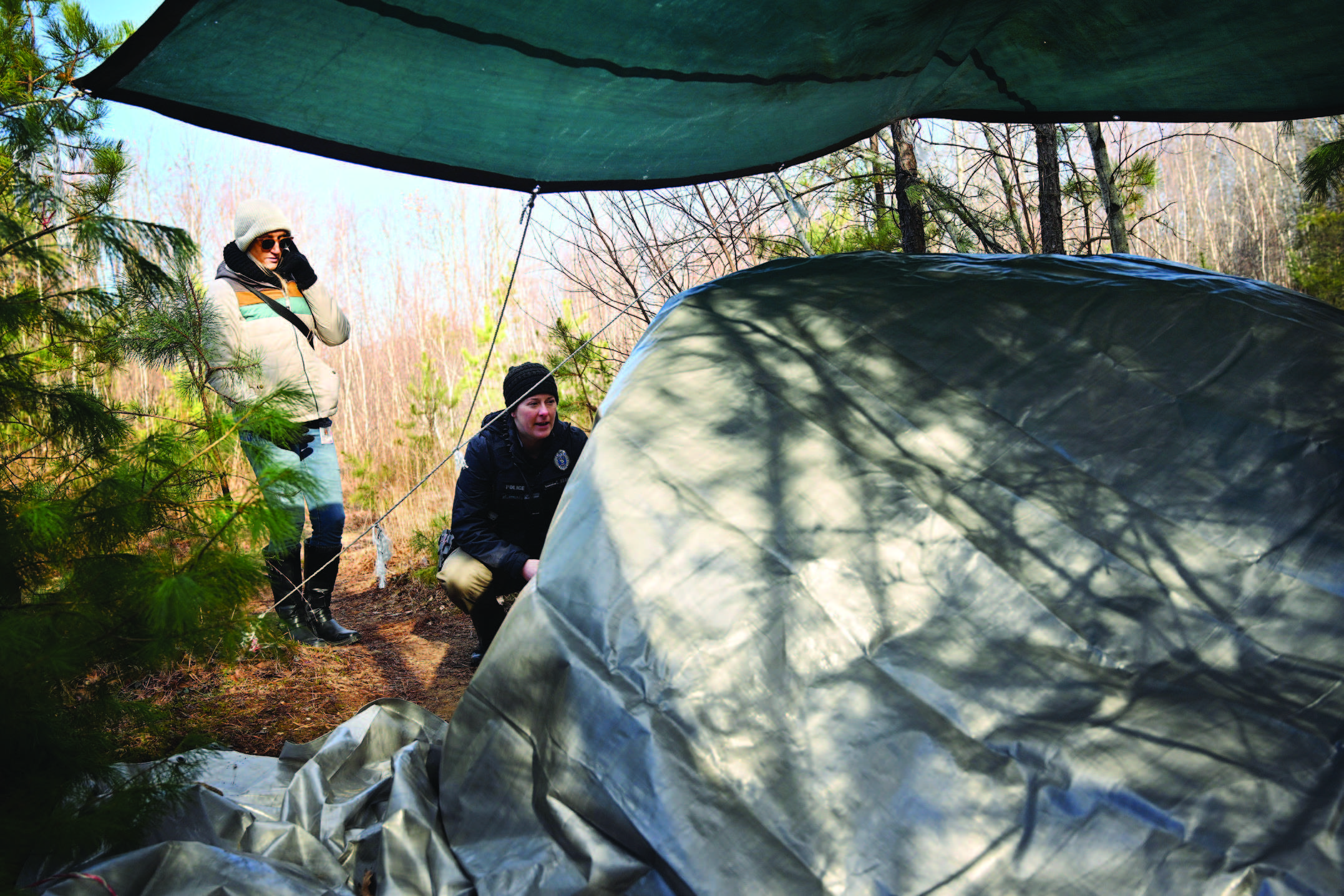 sgt colleen adams and social worker shannon bentley left talk with a ...